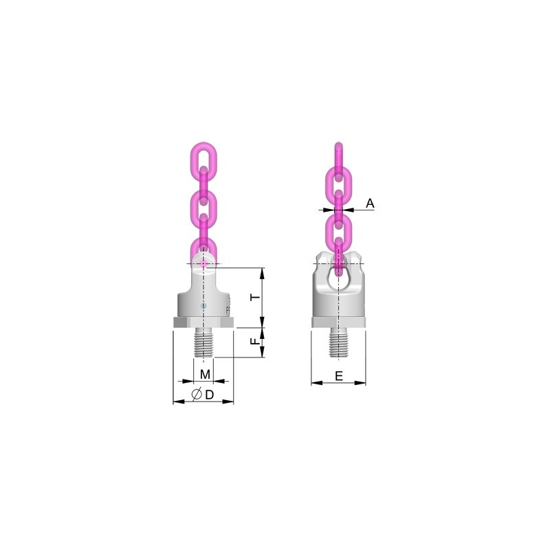 PP-VIP PowerPoint® direct VIP chain connection, metric thread