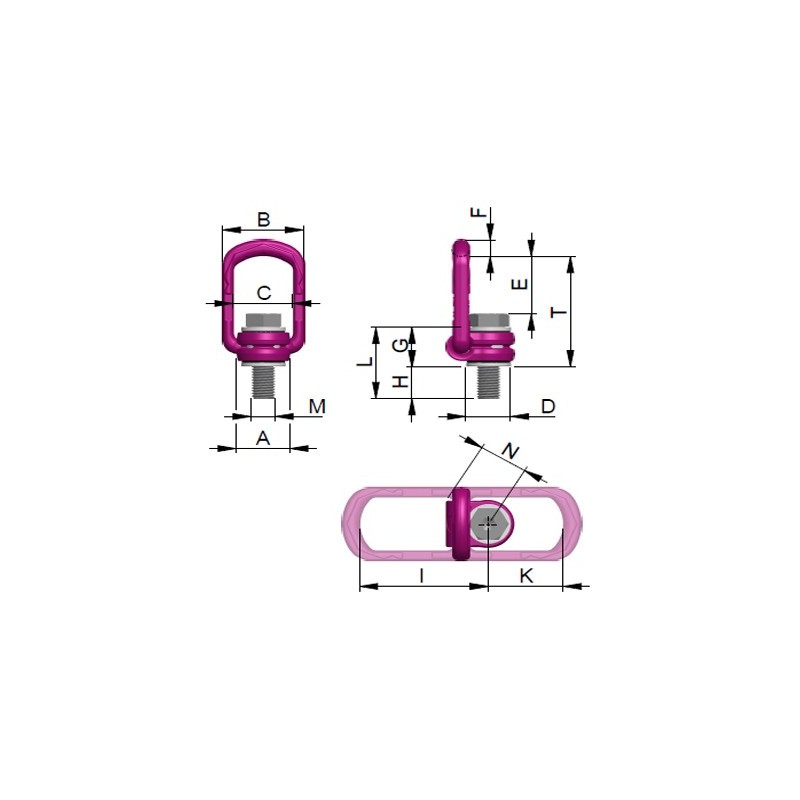 VLBG-PLUS Load ring, metric thread